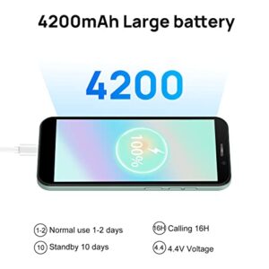 DOOGEE X97 Android 12 Smartphone,6.0" HD Screen,Dual 4G Unlocked Android Phones,AI Double Camera,Triple Card Slots,4200mAh Battery,3GB+16GB Unlocked Phones,Face Unlock Phone-Green