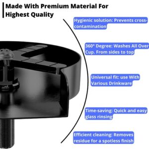 2023 NEW Imporved FineKitchens Glass Rinser for Kitchen Sink Matte Black – Sink Glass Cleaner for Cups, Bottles, Glasses - Durable SS304 Stainless Steel Build 7 Jet Glass Sprayer Washer for Cleaning