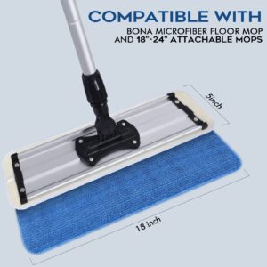 Matthew 18'' Microfiber Spray Mop Replacement Pads Heads for Wet Dry Reusable Mops Floor Home Commercial Cleaning Refills, Machine Washable Fits Compatible with Bona Mop&Most Spray Mops Blue (6 Pack)