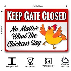 Metal Signs Funny Chicken Coop Decor, Farm Sign for Home Kitchen Outdoor Plaque Gifts for Chicken Fan Lovers 6 Pces 8×12 Inch