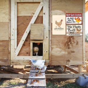 Metal Signs Funny Chicken Coop Decor, Farm Sign for Home Kitchen Outdoor Plaque Gifts for Chicken Fan Lovers 6 Pces 8×12 Inch