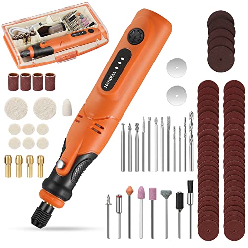 HARDELL 3.7V Cordless Rotary Tool, Rechargeable Rotary Tool Kit with 3-Speeds, Mini Rotary Tool with 94 Accessories for DIY Crafting, Drilling, Sanding, Cutting, Grinding, Polishing, Engraving