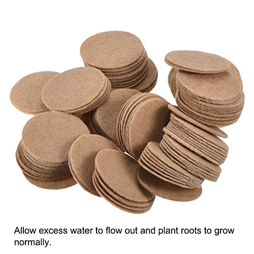 PATIKIL 4cm Plant Pot Hole Pad, 100 Pack Round Mini Non-Woven Flower Bonsai Bottom Soil Mat, Beige