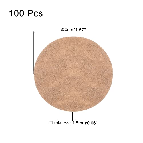 PATIKIL 4cm Plant Pot Hole Pad, 100 Pack Round Mini Non-Woven Flower Bonsai Bottom Soil Mat, Beige