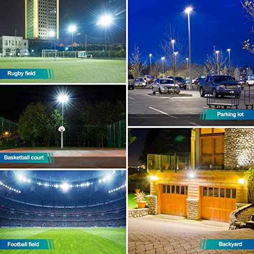 Indmird 2 Pack 100W Led Outdoor Flood Light, Outdoor Security Light, Led Stadium Lights, for Yard, Stadium, Playground, Lawn,Garden, Garages,Basketball Court