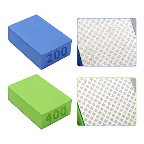 4pcs Angled Sanding Sponge Hand Diamond Sanding Pads for Ceramic Stone Marble Tile Concrete Glass Granite