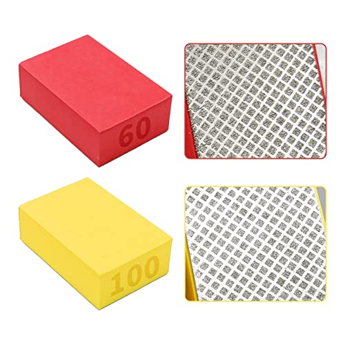 4pcs Angled Sanding Sponge Hand Diamond Sanding Pads for Ceramic Stone Marble Tile Concrete Glass Granite