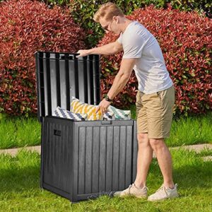 Vandue Modern Home La Jolla Weatherproof Outdoor 51 Gallon Storage Deck Box w/Lid (Black)