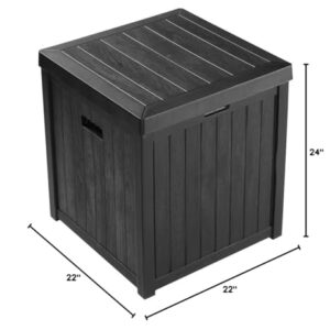 Vandue Modern Home La Jolla Weatherproof Outdoor 51 Gallon Storage Deck Box w/Lid (Black)