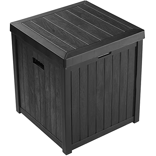 Vandue Modern Home La Jolla Weatherproof Outdoor 51 Gallon Storage Deck Box w/Lid (Black)