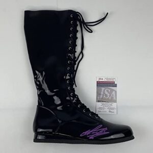 autographed/signed the undertaker black wwe wwf wrestling boot/shoe jsa coa auto