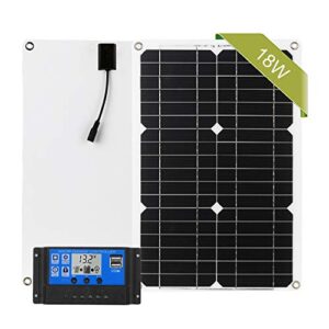 18w 12v solar panel kit off grid monocrystalline module with solar charge controller sae connection cable kits