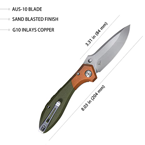 KUBEY Ruckus KU314B Folding Pocket Knife