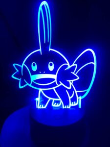 custom engraved acrylic mudkip led sign with light up base