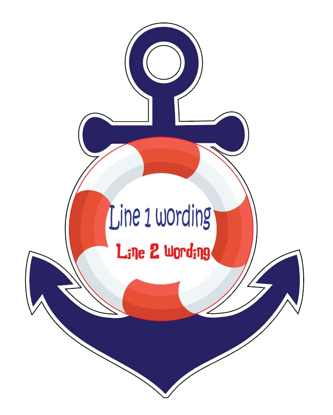 Large Anchor and Life Preserver Cruise Door Magnet Customized Personalized for your Stateroom Door on your Cruise Vacation