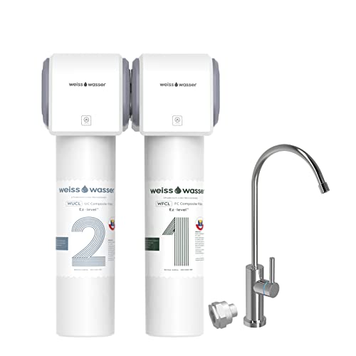 Weiss Wasser Ultra-Filtration Under Sink Water Filter, Reduces Lead, Chlorine, Bad Taste & Odor, Under Counter Water Filter Direct Connect to Kitchen Faucet, with Dedicated Faucet,WU2.SH01