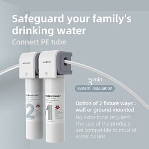 Weiss Wasser Ultra-Filtration Under Sink Water Filter, Reduces Lead, Chlorine, Bad Taste & Odor, Under Counter Water Filter Direct Connect to Kitchen Faucet, with Dedicated Faucet,WU2.SH01