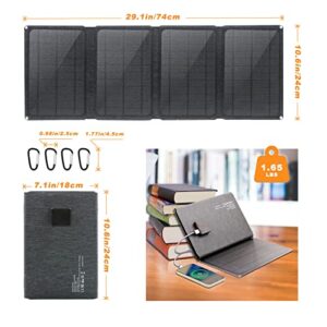 Foldable Solar Panel Charger w/ 5V/12V USB Ports 30W Portable Solar Charger for Cell Phone, Power Bank, Laptop, Digital Camera, Drone, etc.