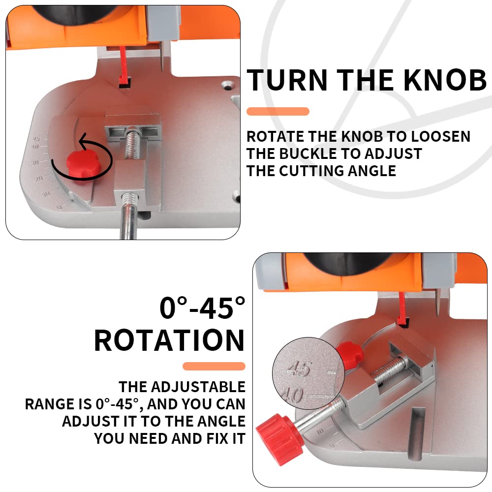 Benchtop Cut-Off Saw Miniature Compound-Cutting - SI FANG Mini Miter Cut-Off Chop Saw for Metal Wood Plastic Crafts Making Carbon Arrow Shafts Cutting, Max 45° Adjustable Small Electric Table Saw