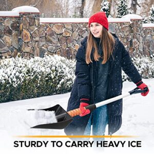 EcoNour 39" 6 in 1 Snow Shovel for Car | 270 Degree Rotating Snow Brush | Ice Scraper for Car Windshield | Scratch Free Extendable Snow Squeegee for Car, SUV, Truck Winter Car Accessories