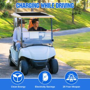 ECO-WORTHY 260W Flexible Solar Panel Kit for Golf Cart,1040wh/day Generation,Charge While Driving,Extend Battery Life,Go Further：2pcs 130W Solar Panel,48V/60V/72V MPPT Boost Charge Controller