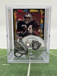 chrome l.a. raiders nfl helmet shadowbox w/bo jackson card