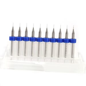 10pcs PCB Drill Bit Set, 0.7mm Micro Drill Bits 1/8" Shank Tungsten Carbide Rotary Tool for Print Circuit Board Stone CNC Engraving (0.7mm)