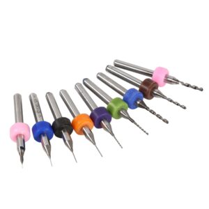 10pcs pcb drill bit set, 0.7mm micro drill bits 1/8" shank tungsten carbide rotary tool for print circuit board stone cnc engraving (0.7mm)