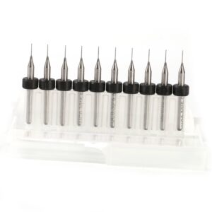 10pcs PCB Drill Bit Set, 0.7mm Micro Drill Bits 1/8" Shank Tungsten Carbide Rotary Tool for Print Circuit Board Stone CNC Engraving (0.7mm)