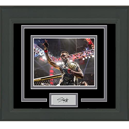 Framed Israel Adesanya Facsimile Laser Engraved Signature Auto UFC 15x16 Photo