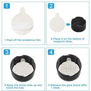 12 Pcs Refill Glue Boards Replacement Sticky Pads Compatible with Fvoai, Toloco, and MiUONG Zap T3 Pro Indoor Insect Fly Mosquito Trap Bug Catcher Mosqusito Lamp