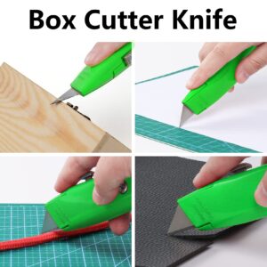 DIYSELF 2Pack Utility Knife Box Cutter Retractable and 50Pack Utility Knife Blades Box Cutter Blades