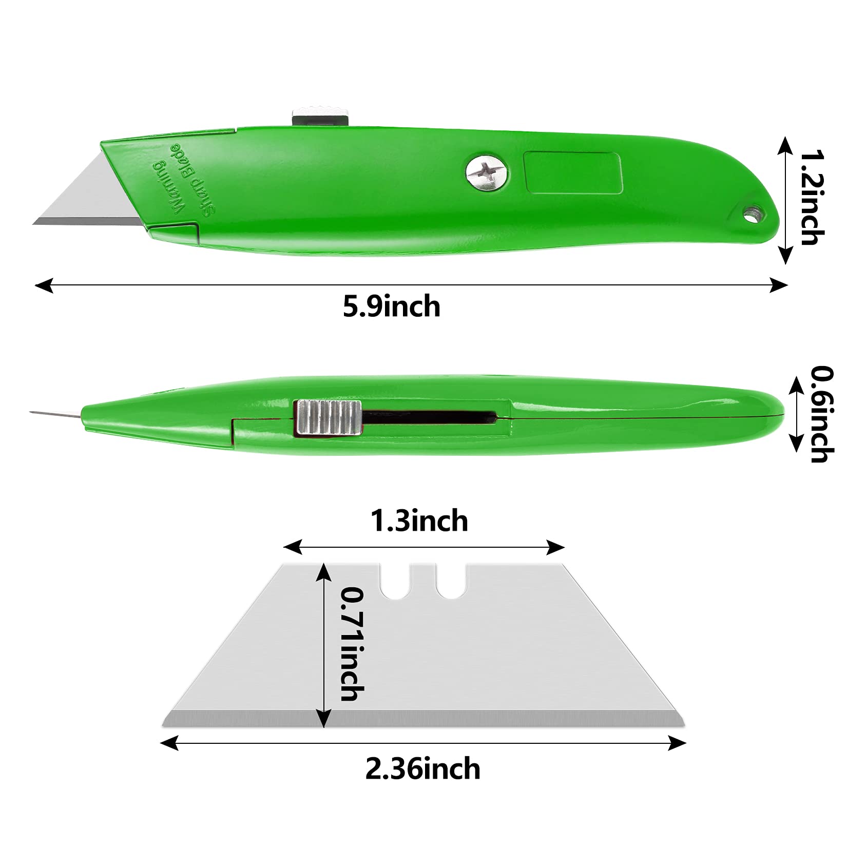 DIYSELF 2Pack Utility Knife Box Cutter Retractable and 50Pack Utility Knife Blades Box Cutter Blades