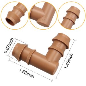 Jayee Drip Irrigation Barbed Fittings Set, Including 25 Tees,25 Elbows and 30 Couplings, Barbed Connectors for Universal 1/2 Inch Drip tubing or Sprinkler System