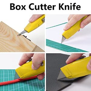 DIYSELF 2Pack Utility Knife Box Cutter Retractable and 100Pack Box Cutter Blades