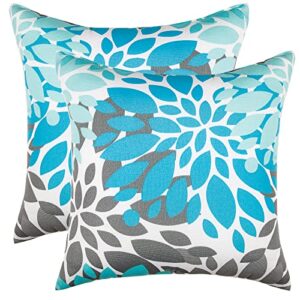 JMGBird Outdoor Pillows Waterproof Set of 2 Outdoor Throw Pillows with Insert Included 18×18 Inch Outdoor Pillows for Patio Furniture