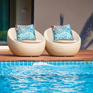 JMGBird Outdoor Pillows Waterproof Set of 2 Outdoor Throw Pillows with Insert Included 18×18 Inch Outdoor Pillows for Patio Furniture