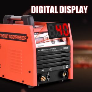 HITBOX 40 Amp Plasma Cutter with Built-In Air Compressor 220V Digital Inverter IGBT Clean Cut Plasma Cutting Machine HBC8000PRO