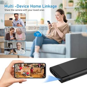 LIZVIE Smart Hidden Camera Power Bank Smart Camera with Wide Degree Lens, Built-in 32G SD Card, APP Remotely Control, Wireless 29 Hours Loop Record