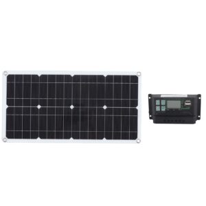 Solar Battery, 250W Monocrystalline Solar Panel Kit with 10A Charge Controller Dual USB Ports for RV Car Boat Battery Charging