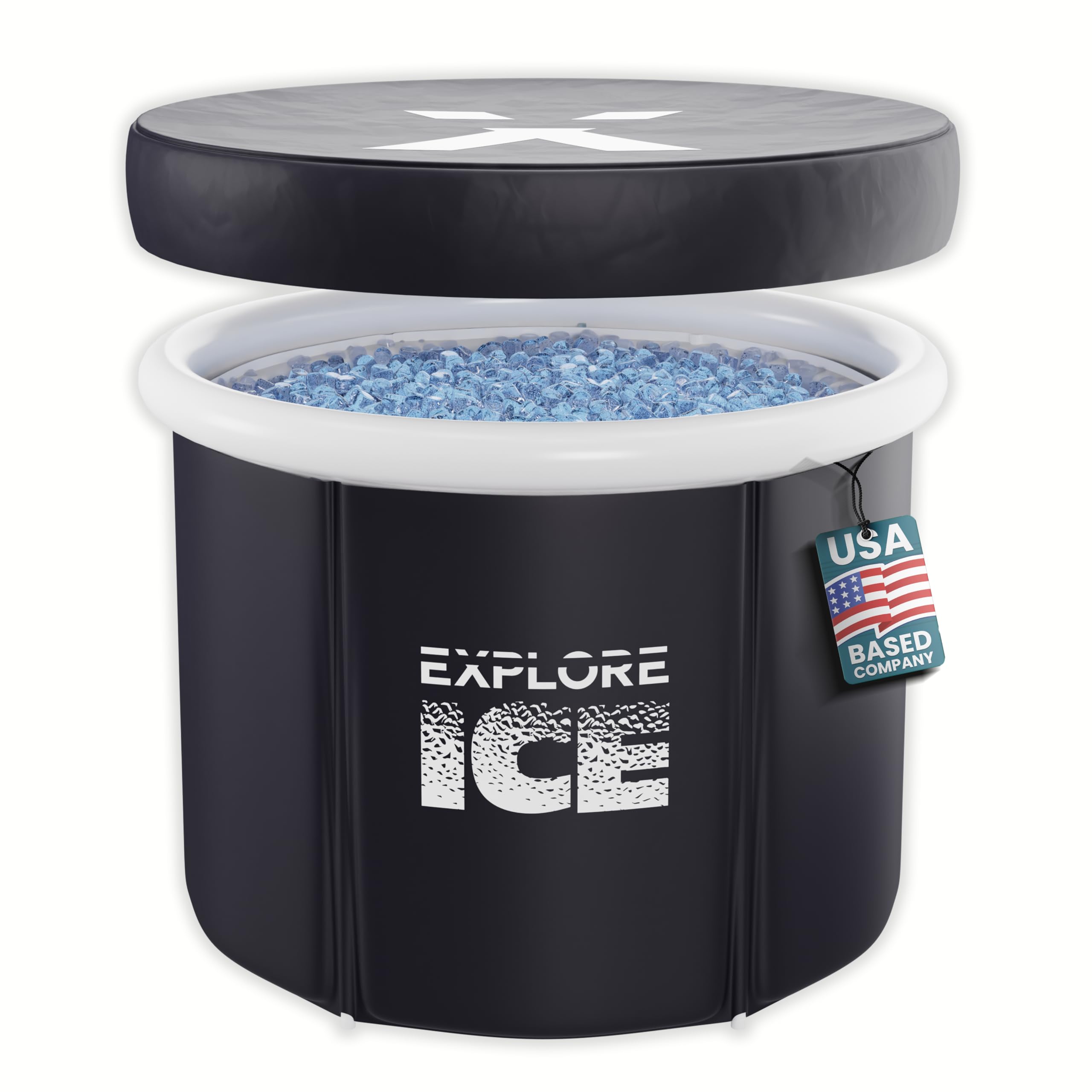 Explore Fitness Large Portable Ice Baths *Dec 2023 Upgrade* For Recovery/Cold Water Therapy Tub/Outdoor/Ice bath Tub For Athletes/Folding Bathtub Adult/Plunge Pool