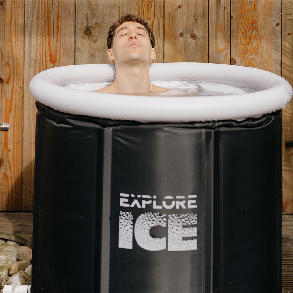 Explore Fitness Large Portable Ice Baths *Dec 2023 Upgrade* For Recovery/Cold Water Therapy Tub/Outdoor/Ice bath Tub For Athletes/Folding Bathtub Adult/Plunge Pool