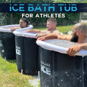 Explore Fitness Large Portable Ice Baths *Dec 2023 Upgrade* For Recovery/Cold Water Therapy Tub/Outdoor/Ice bath Tub For Athletes/Folding Bathtub Adult/Plunge Pool