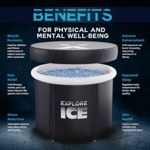 Explore Fitness Large Portable Ice Baths *Dec 2023 Upgrade* For Recovery/Cold Water Therapy Tub/Outdoor/Ice bath Tub For Athletes/Folding Bathtub Adult/Plunge Pool