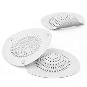 shower drain cover bathtub hair catcher stopper drain strainers for kitchen sink bathroom tub 3 pack white