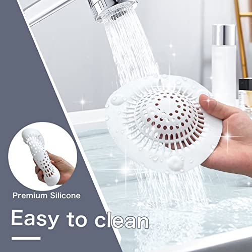 Shower Drain Cover Bathtub Hair Catcher Stopper Drain Strainers for Kitchen Sink Bathroom Tub 3 Pack White