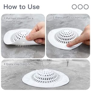 Shower Drain Cover Bathtub Hair Catcher Stopper Drain Strainers for Kitchen Sink Bathroom Tub 3 Pack White