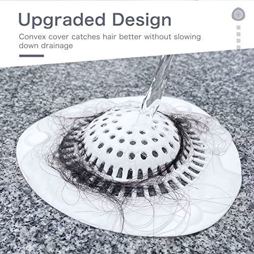 Shower Drain Cover Bathtub Hair Catcher Stopper Drain Strainers for Kitchen Sink Bathroom Tub 3 Pack White