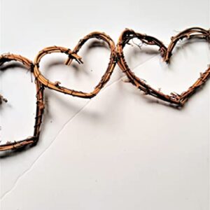 Vine Hearts Rustic Garland for Bridal Shower, Fall Wedding Reception Head Table, Baby Showers - In Choice of Length