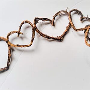 Vine Hearts Rustic Garland for Bridal Shower, Fall Wedding Reception Head Table, Baby Showers - In Choice of Length